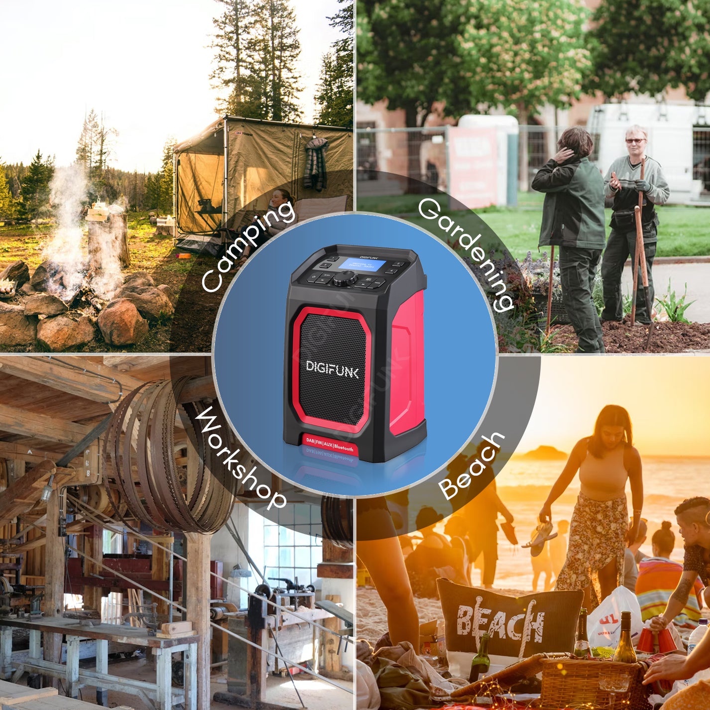 Work Site Radio | USB Rechargeable | DAB+, FM, Bluetooth | IP65 ...